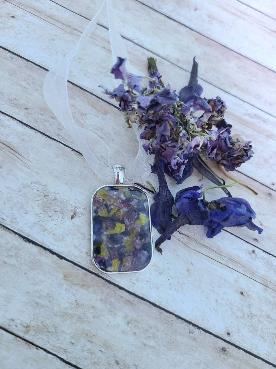 Keepsake Pendant, Dried Funeral Flower Pendant, Funeral Flower Keepsake ...