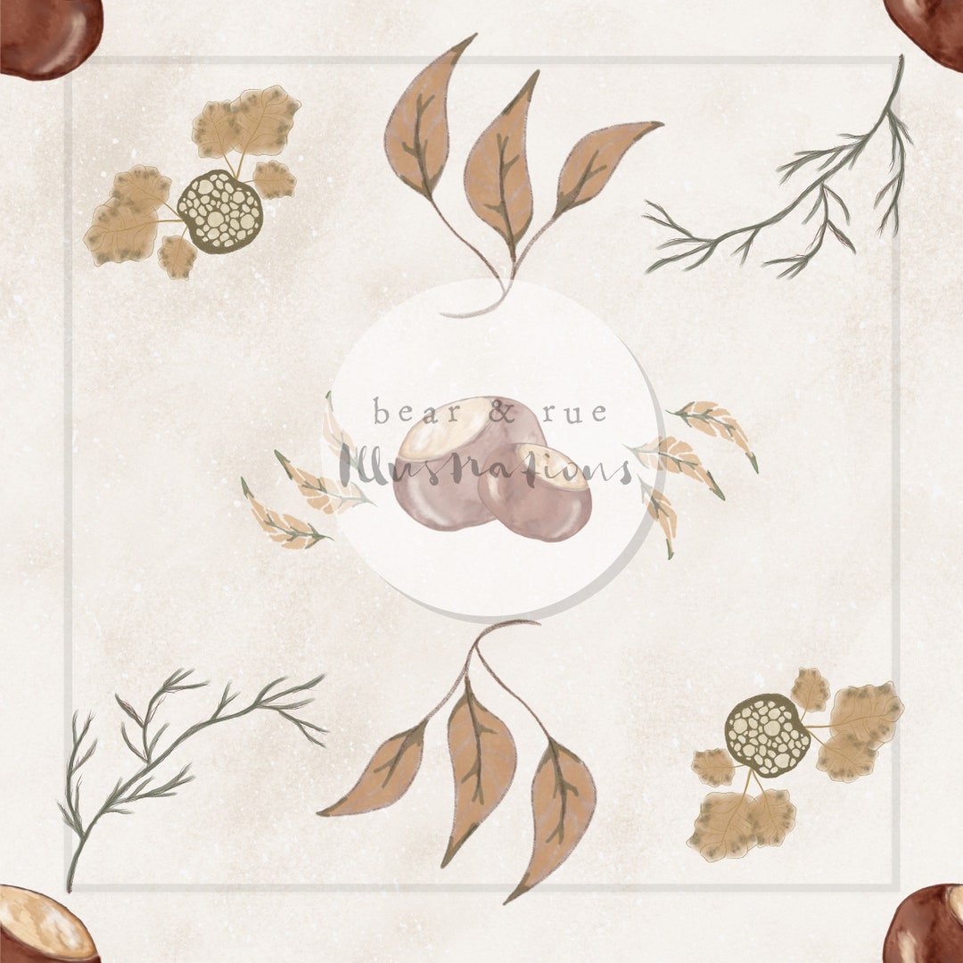 Conker Trail / Natural / Seamless Pattern Design / Fabric Printing ...
