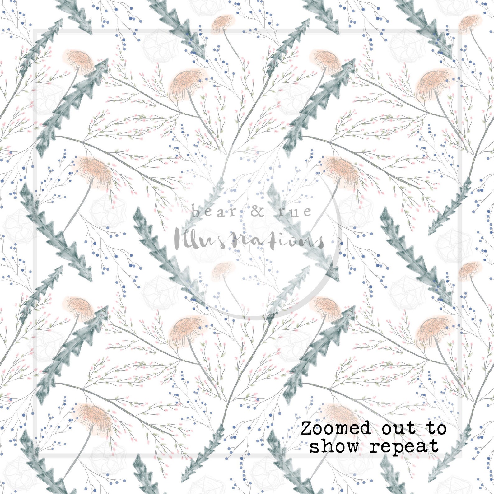 Spring Blush / White / Seamless Pattern Design / Fabric Printing ...