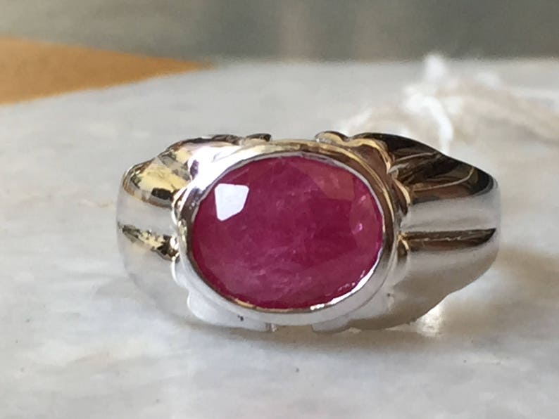 AAA quality 7.45 carat natural ruby ring for men in 925 | Etsy
