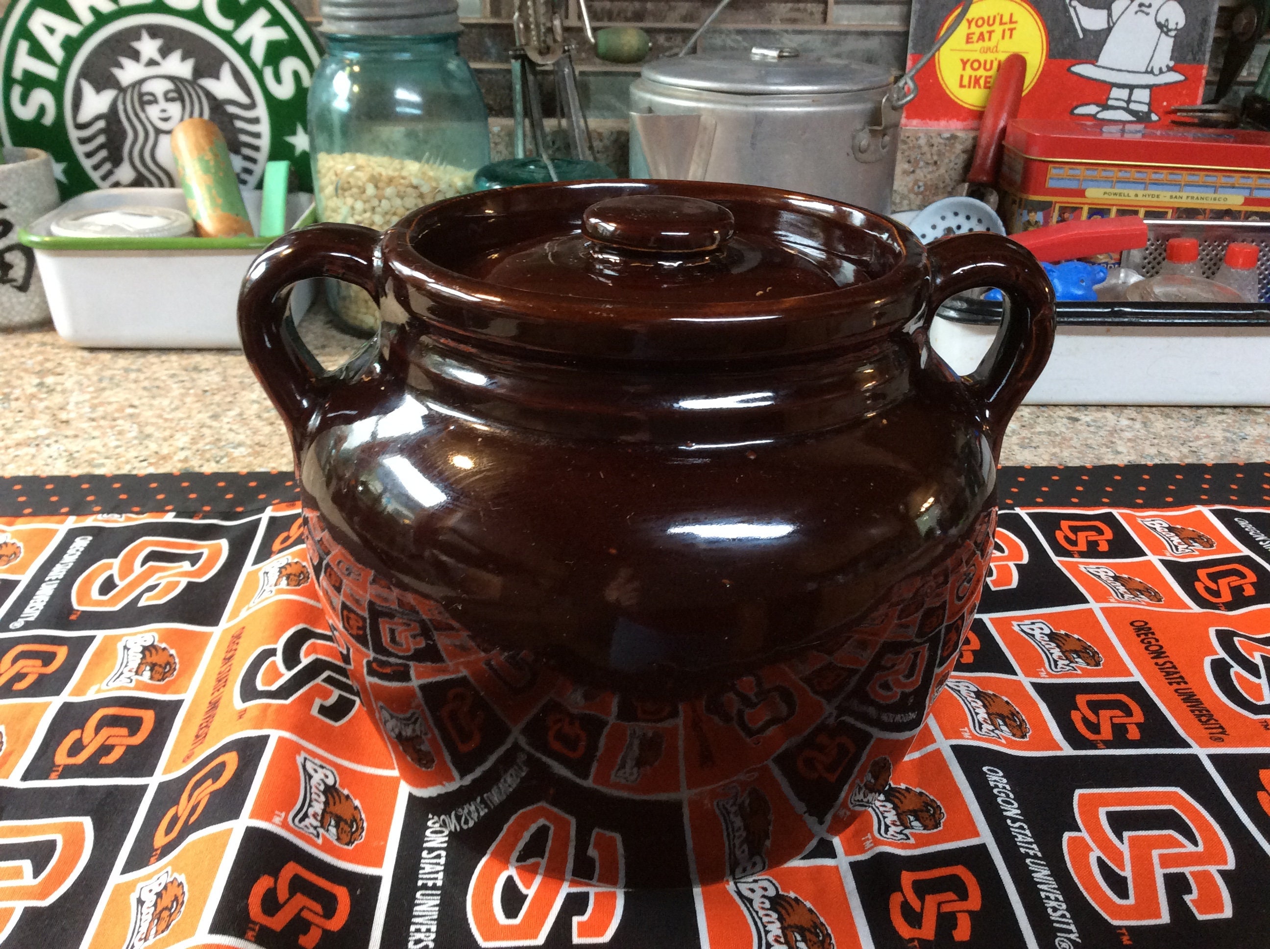 Ceramic Bean Pot With Lid | Etsy