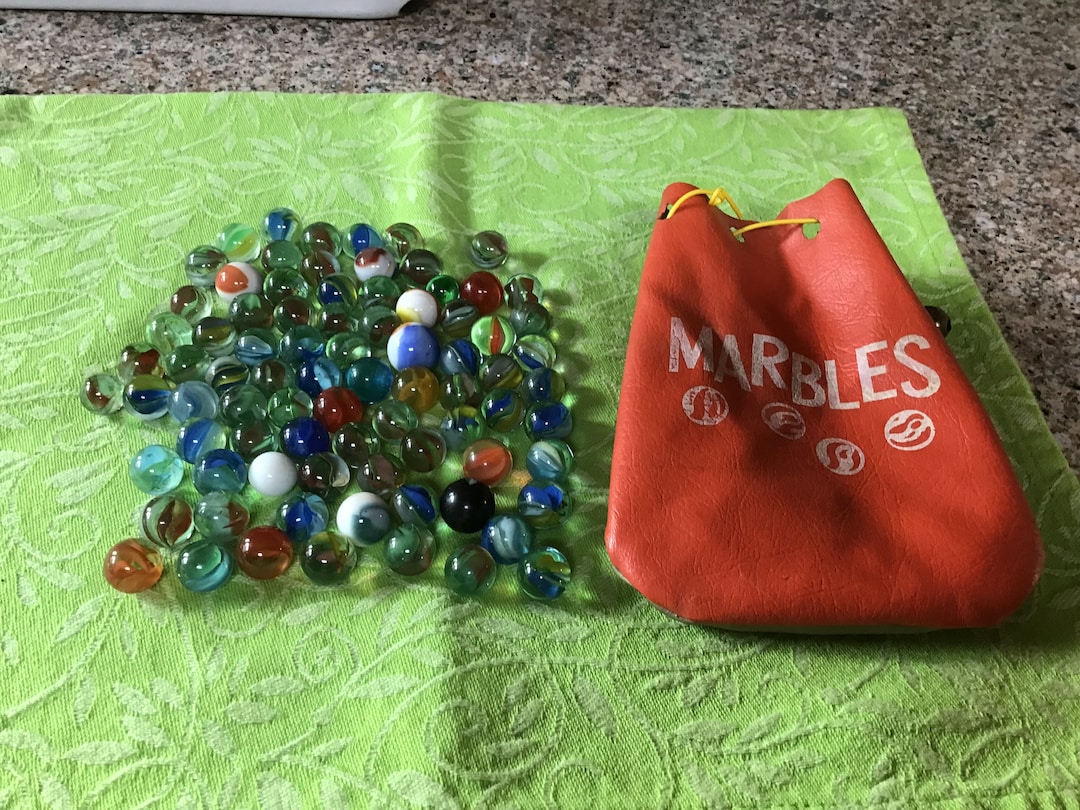 Marble Bag With 80 Marbles - Etsy
