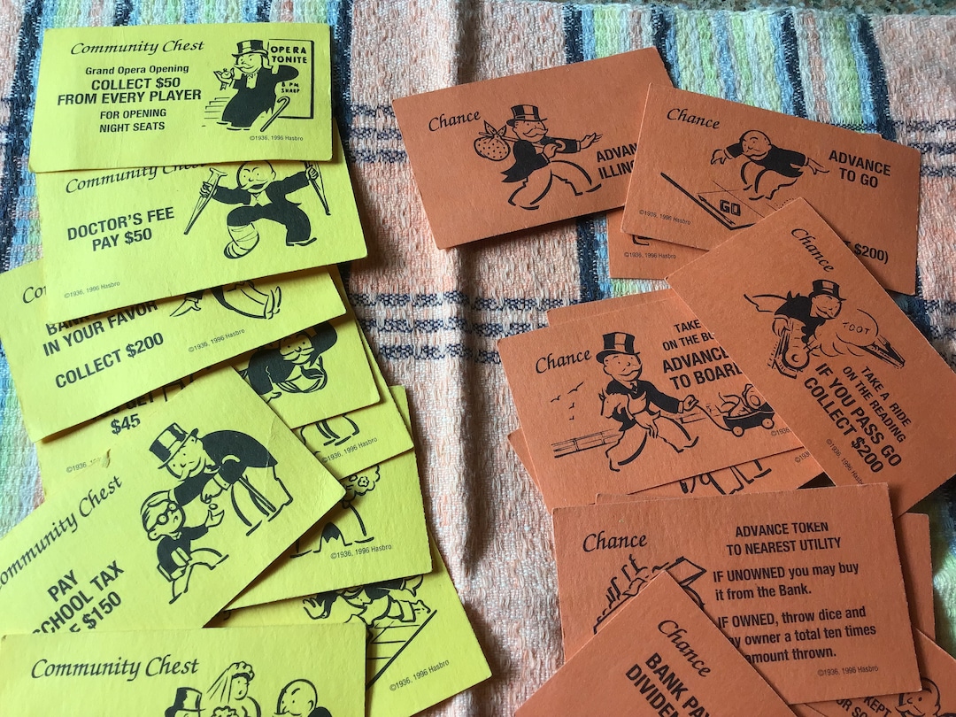 Monopoly Chance & Community Chest Cards - Etsy