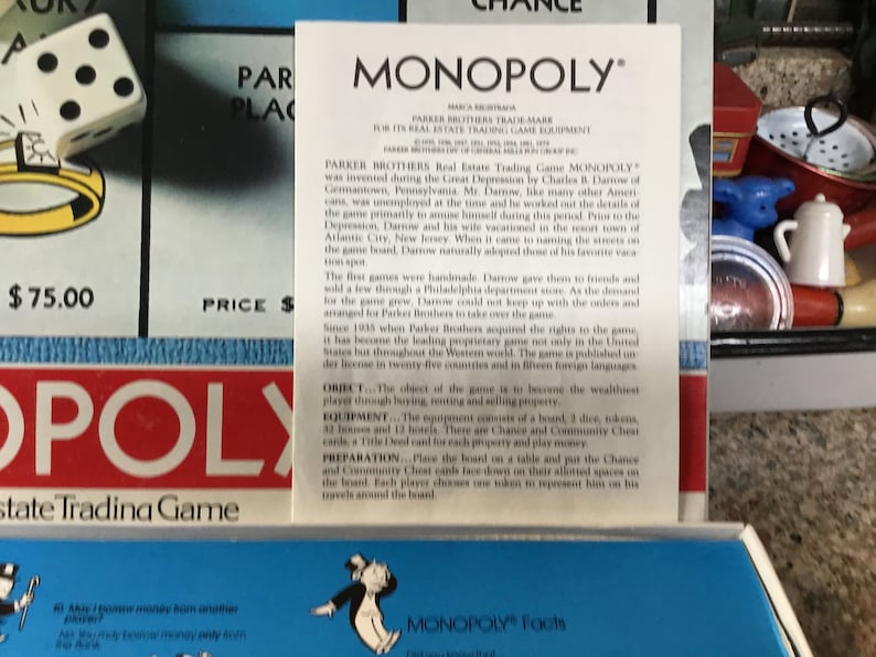 Parker Brothers Monopoly Game - Etsy