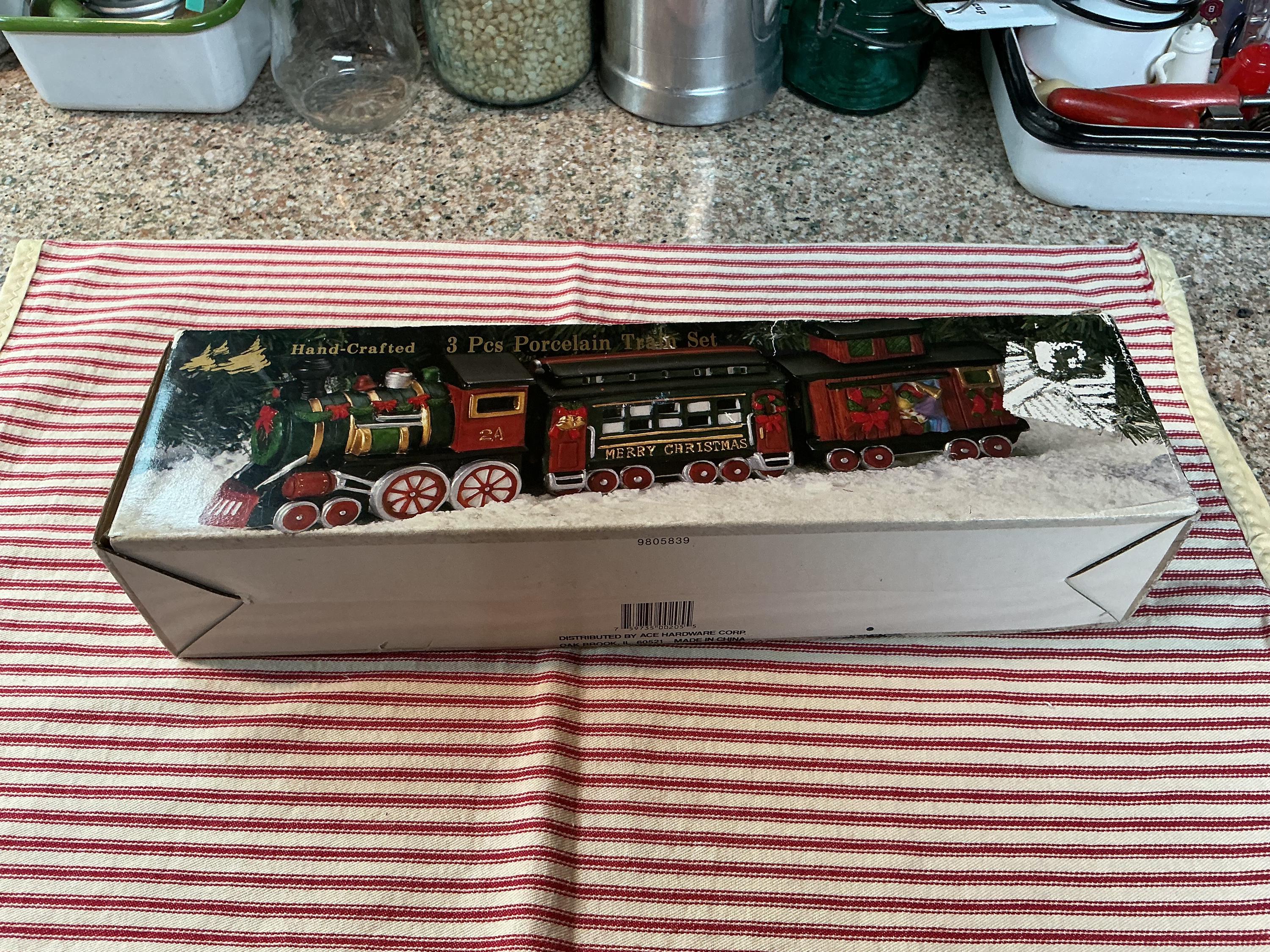 Porcelain Christmas 3 Piece Train - Etsy