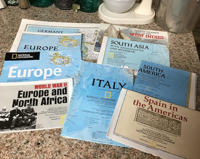 National Geographic Maps: Greece and the Aegean 1958 and Italy 1961 ...