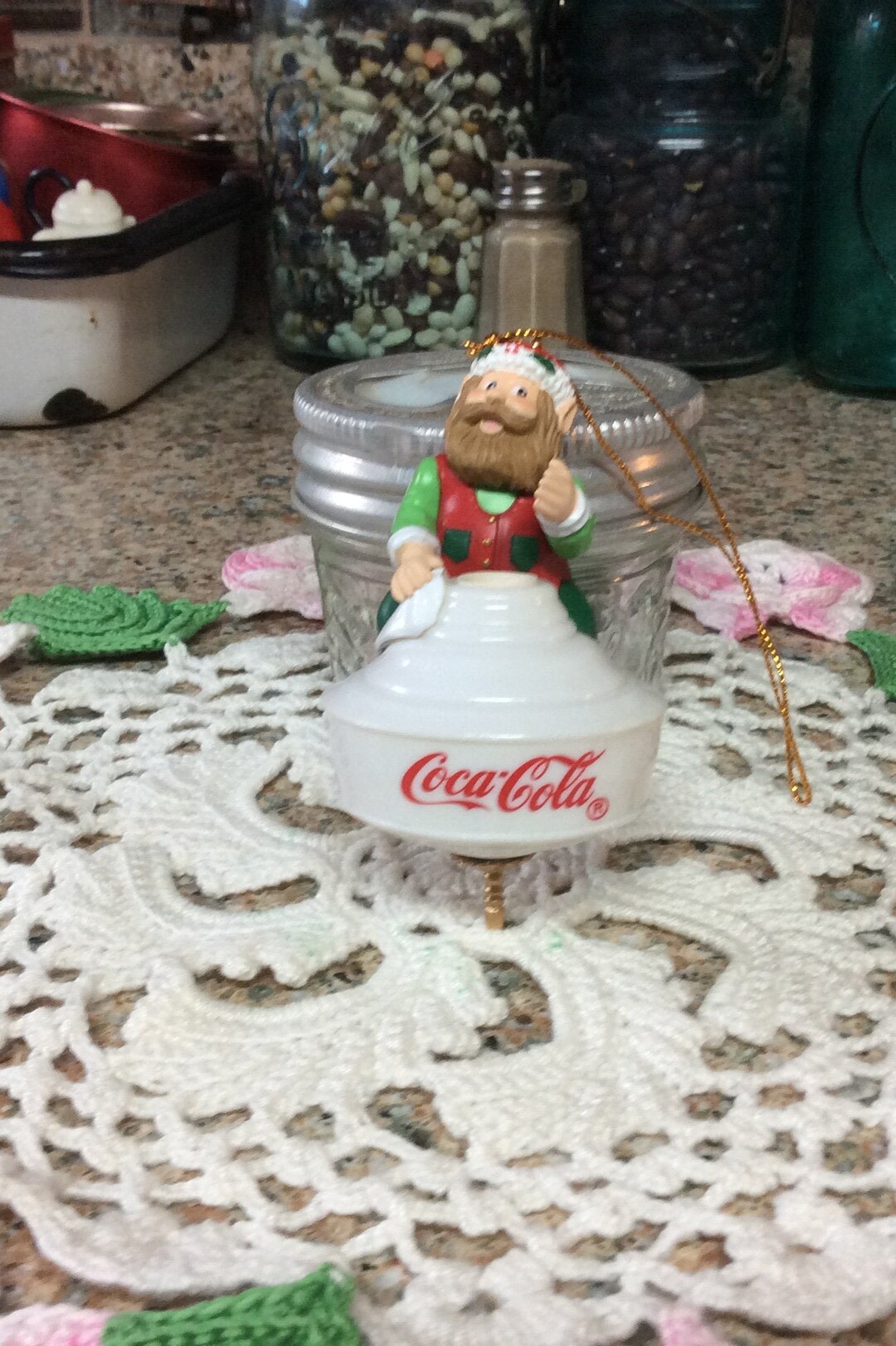 Coca Cola Santa Elf Lamp Ornament - Etsy