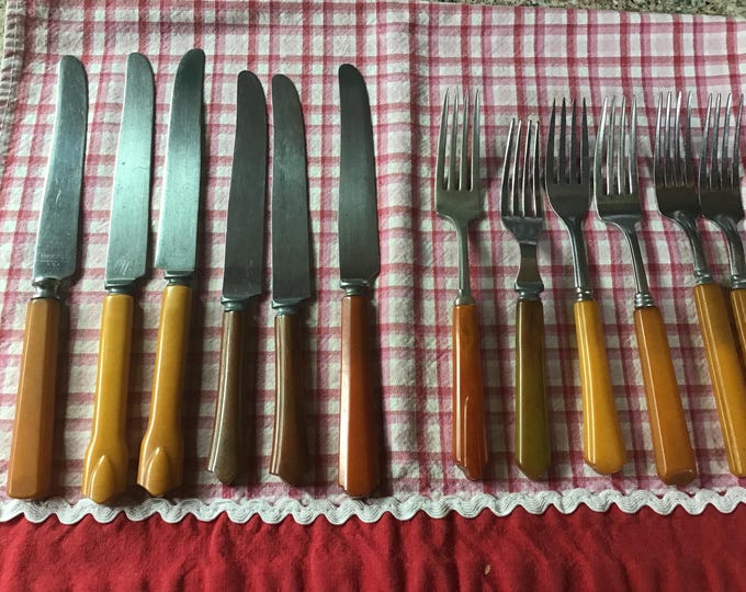 Bakelite Butterscotch Silverware - Etsy