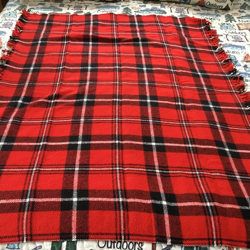 Red Plaid Blanket - Etsy