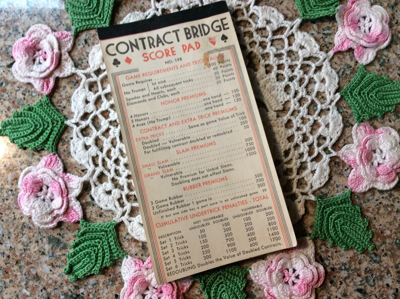 Contract Bridge Score Pad | Etsy
