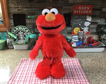 Sesame Street Elmo Tickle Me - Vintage 90's Plush Toy by Tyco - 14'inch ...