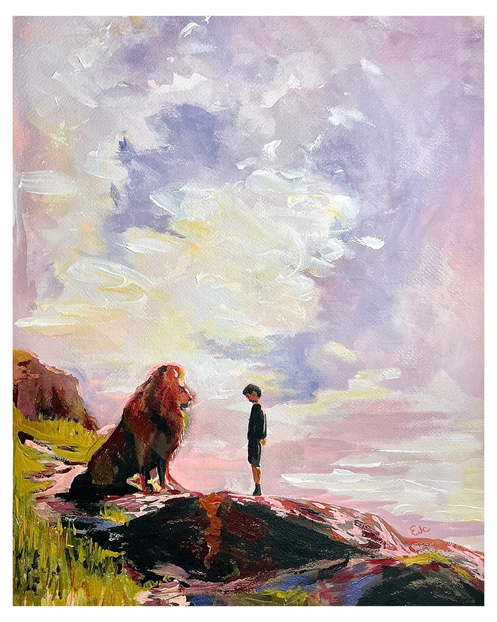 Aslan and Little Ed - the Chronicles of Narnia Landscape Cloud Painting ...