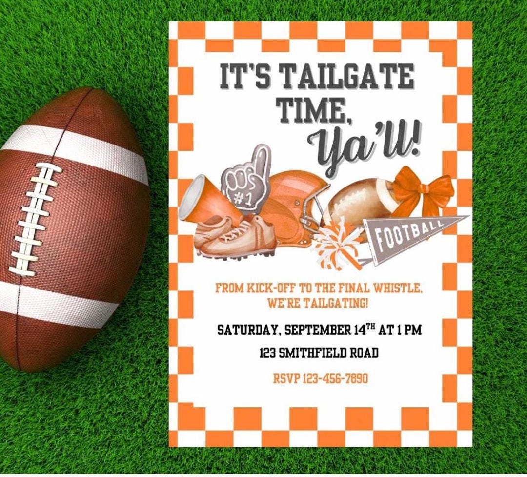 Southern Tailgate Party Invitation | Tennessee Graduation Invite ...