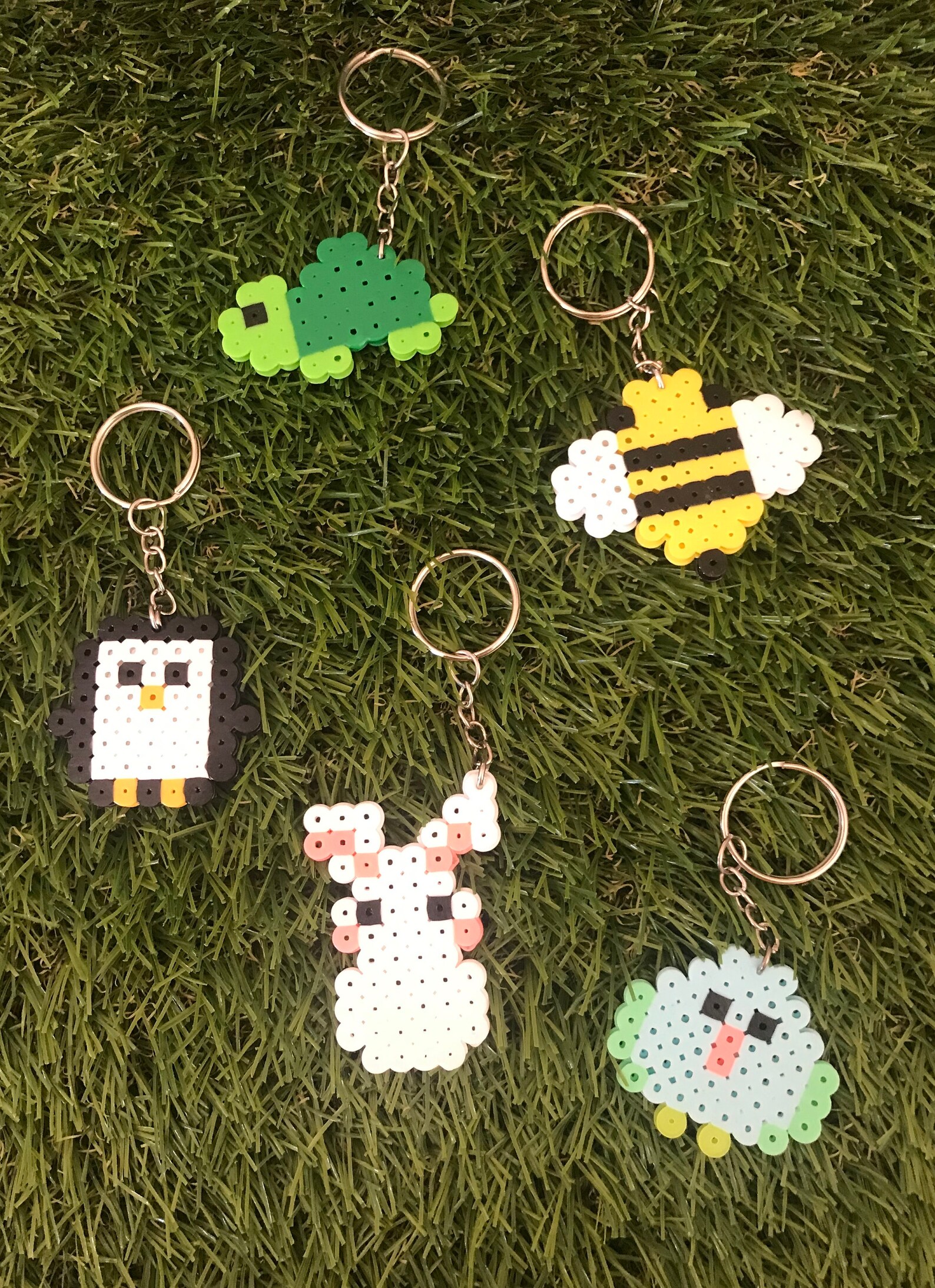 Handmade Animal Perler Pixel Art Keychains | Etsy