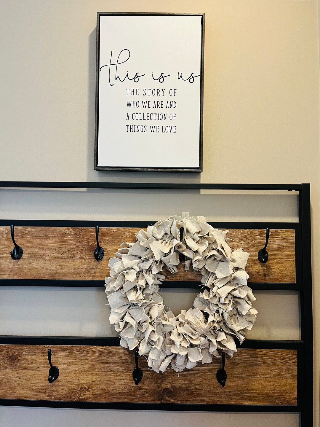 Wreath/rag Wreath/drop Cloth Wreath/neutral Wreath/country Chic Wreath ...