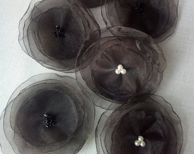 Larger Handmade Singed Flower Fabric Flower Silk Fabric Rose 3-1/2 ...