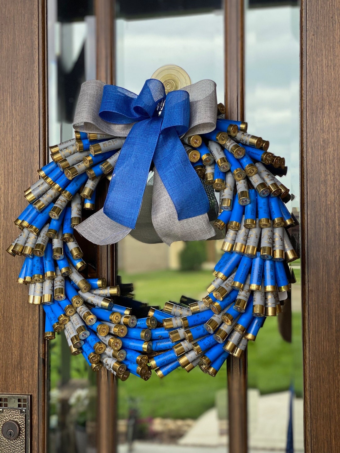 Bright Blue and Gray Recycled Empty Shotgun Shell Wreath - Etsy