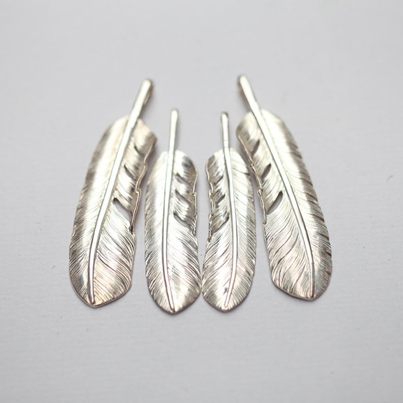 Handmade Sterling Silver Feather Pendant – Spiritual Boho Necklace ...