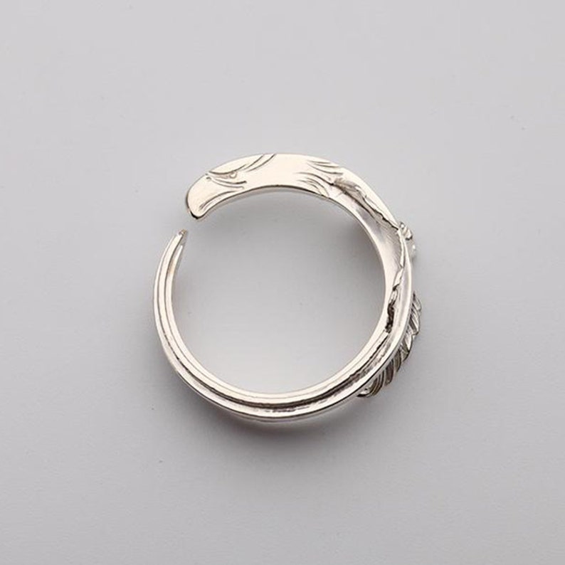 Eagle Feather Ring Silver Feather Ring Feather Jewelry - Etsy
