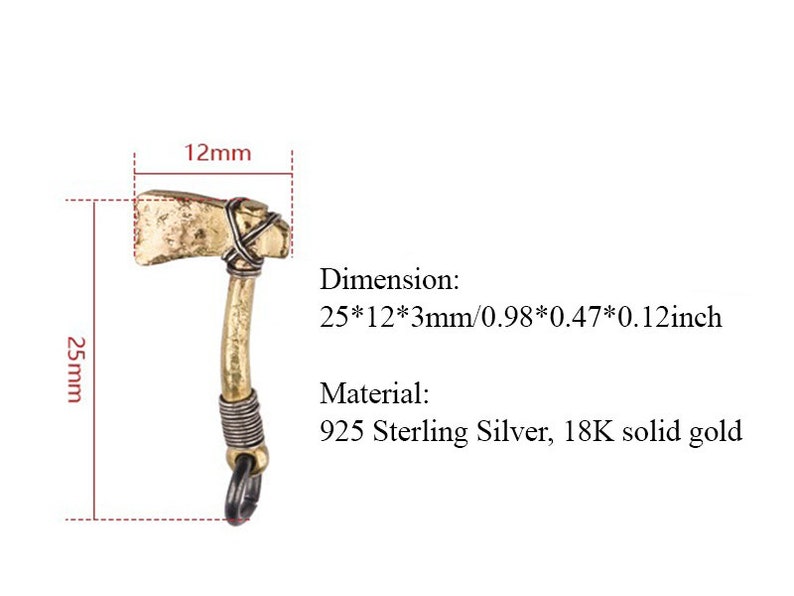 Handcrafted Axe Pendant Necklace – Oxidized Sterling Silver or Gold ...