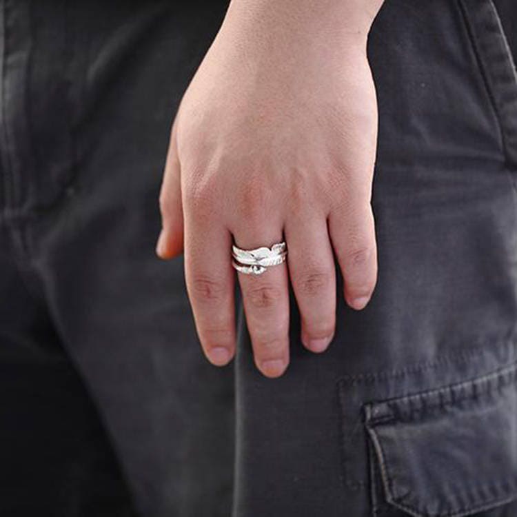 silver arrow ring sterling silver feather ring, Native America Indian ...