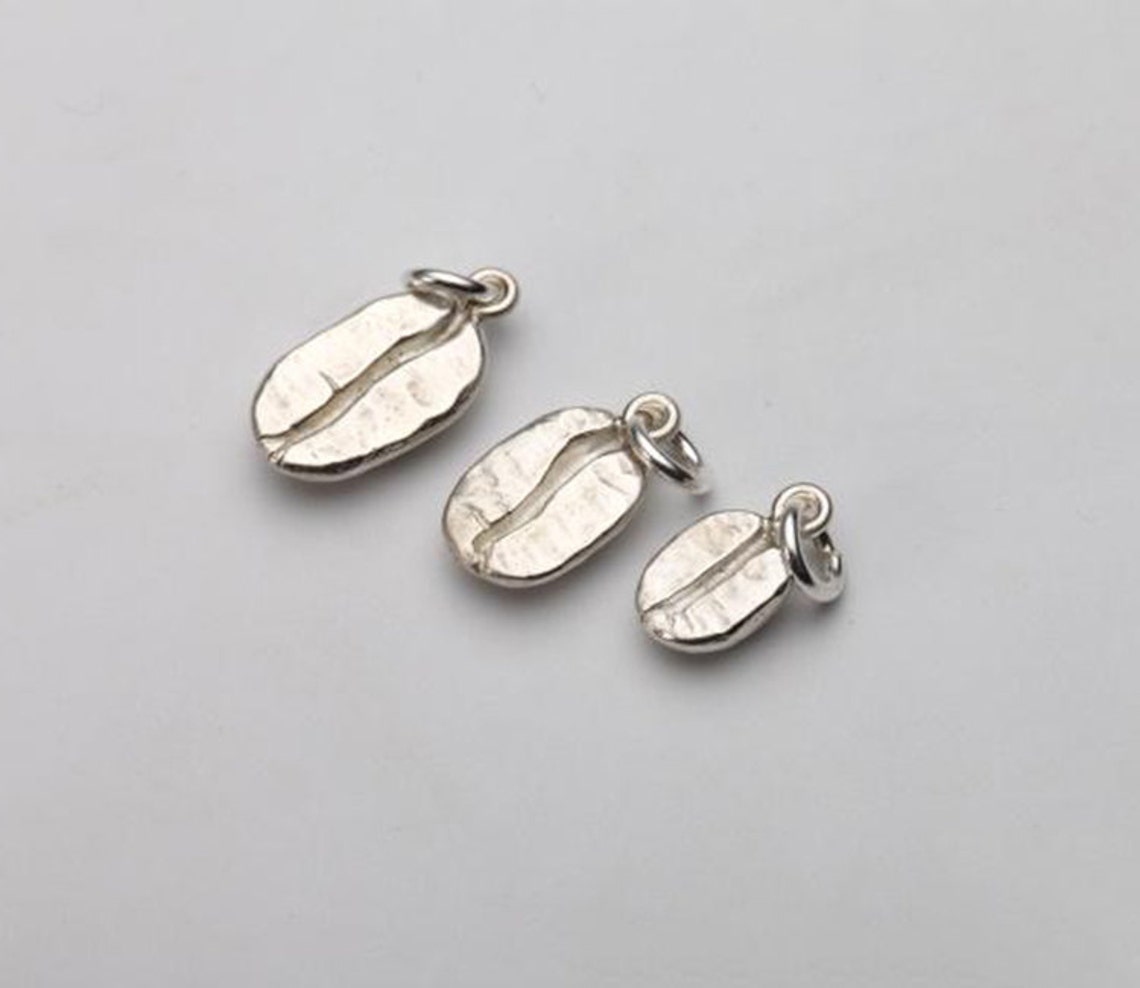 Silver Coffee Bean 925 Sterling Silver Coffee Bean Charm - Etsy