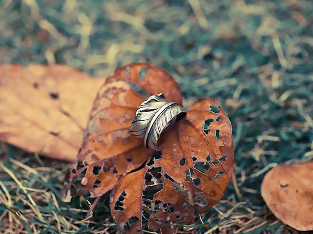 Thumb Rings for Women Boho Rings Sterling Silver Feather Ring, Bohemian ...