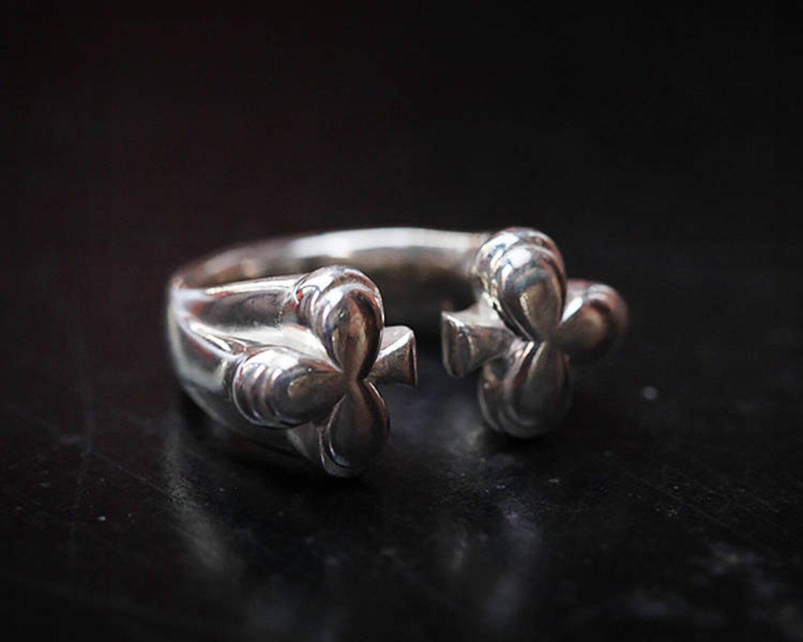 Silver Club Ring Lucky Charm Ring Silver Biker Ring 18K | Etsy