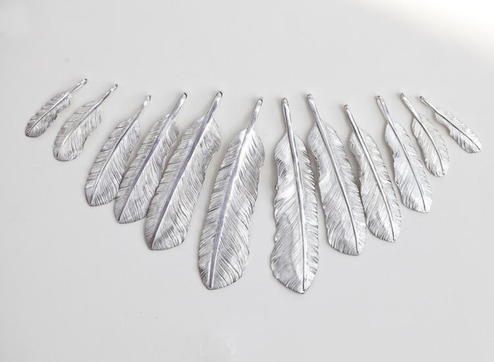 Silver Feather Necklace Tribal Feather Charm Silver Eagle - Etsy
