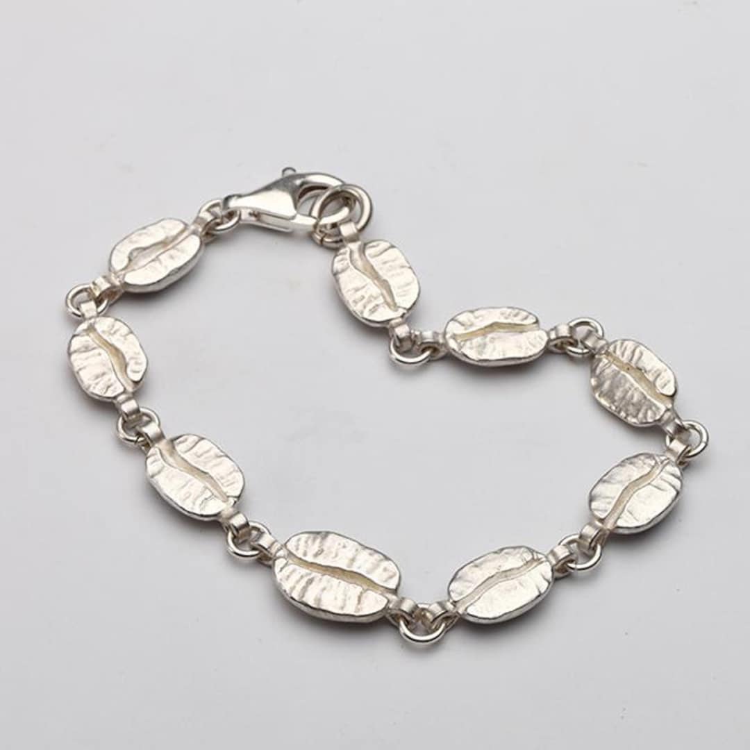 Coffee Bean Bracelet Coffee Bean Jewelry Silver Coffee - Etsy