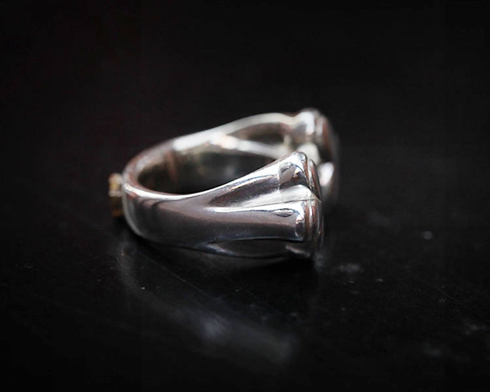 Silver Club Ring Lucky Charm Ring Silver Biker Ring 18K | Etsy