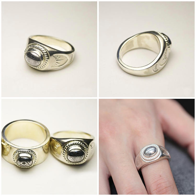 Gemstone Signet Ring for Men and Women – Tribal Silver Ring Gemstone Signet Ring for Men and Women – Tribal Silver Ring