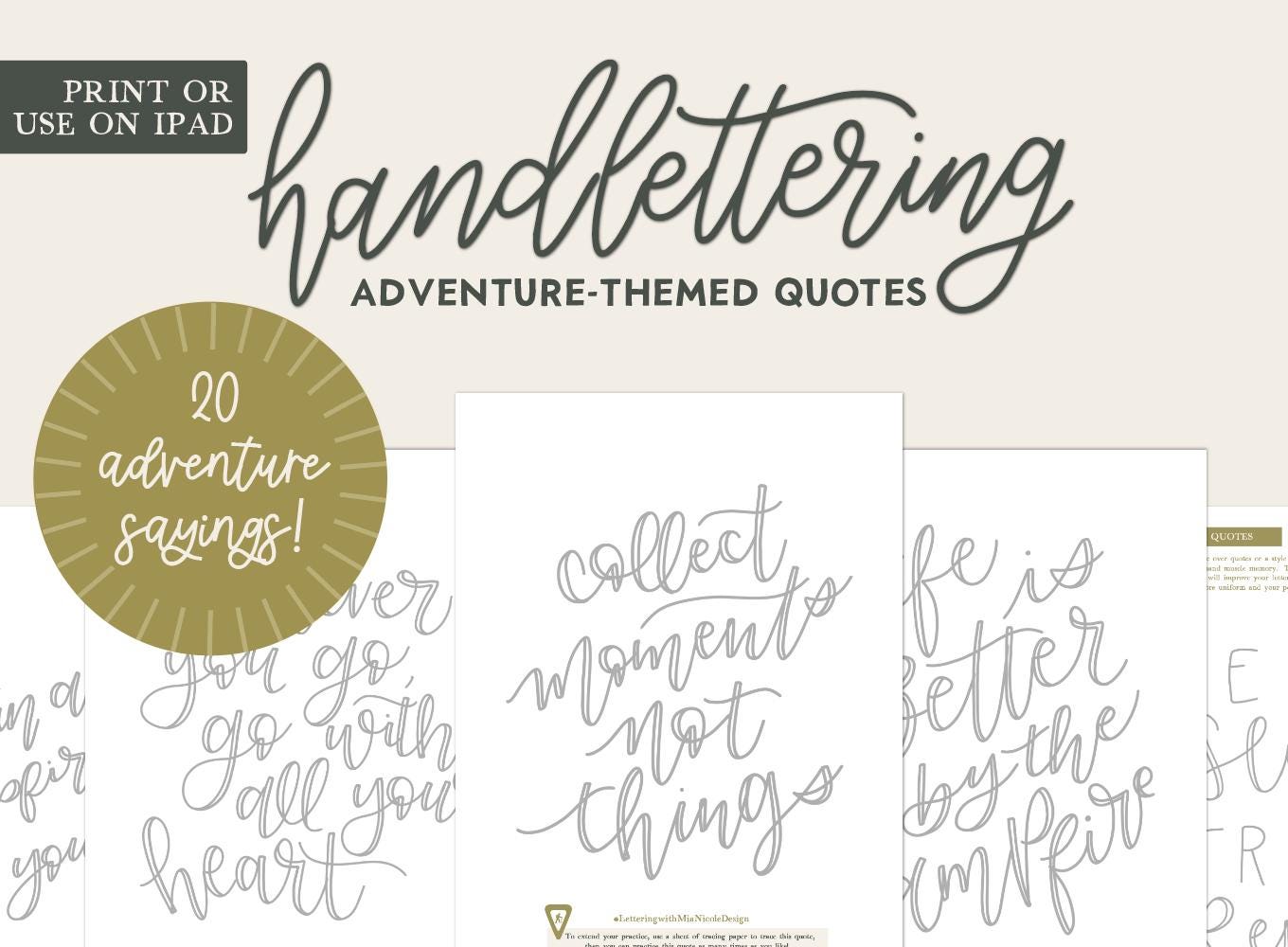 Hand Lettering Practice Quotes | Faux Calligraphy Practice Worksheets ...