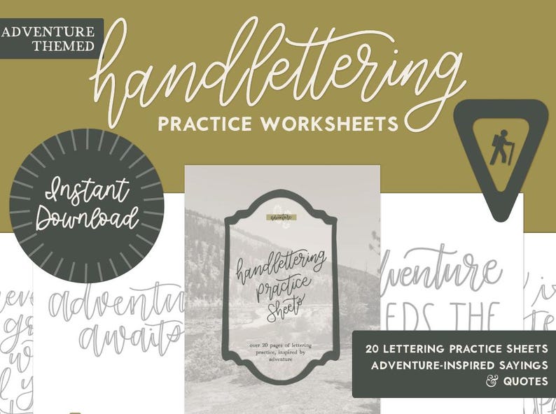 Hand Lettering Practice Quotes | Faux Calligraphy Practice Worksheets ...