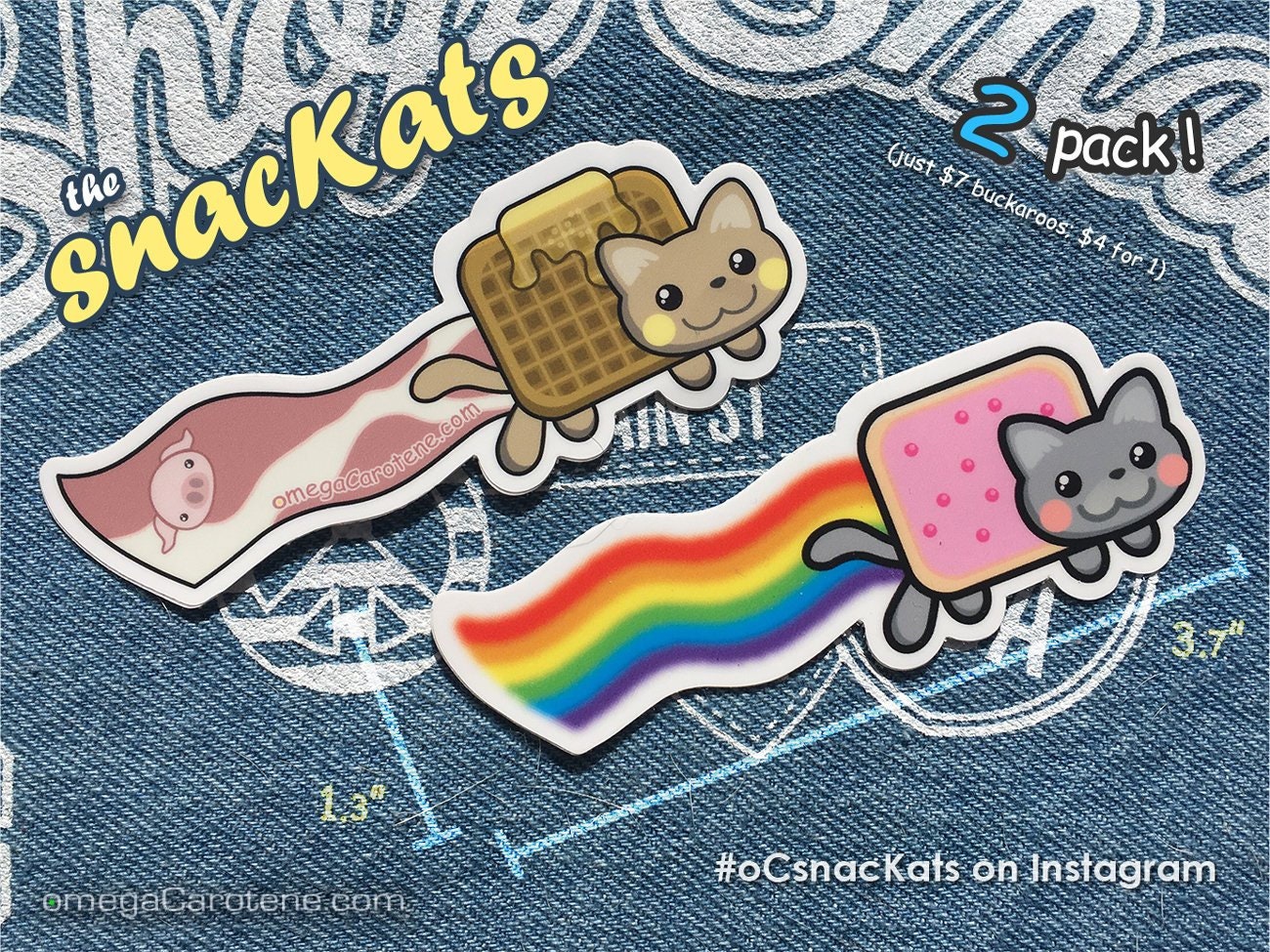 Pegatinas TacoCat pixel-Art snacKats no.03 o lindas calcomanías de ...
