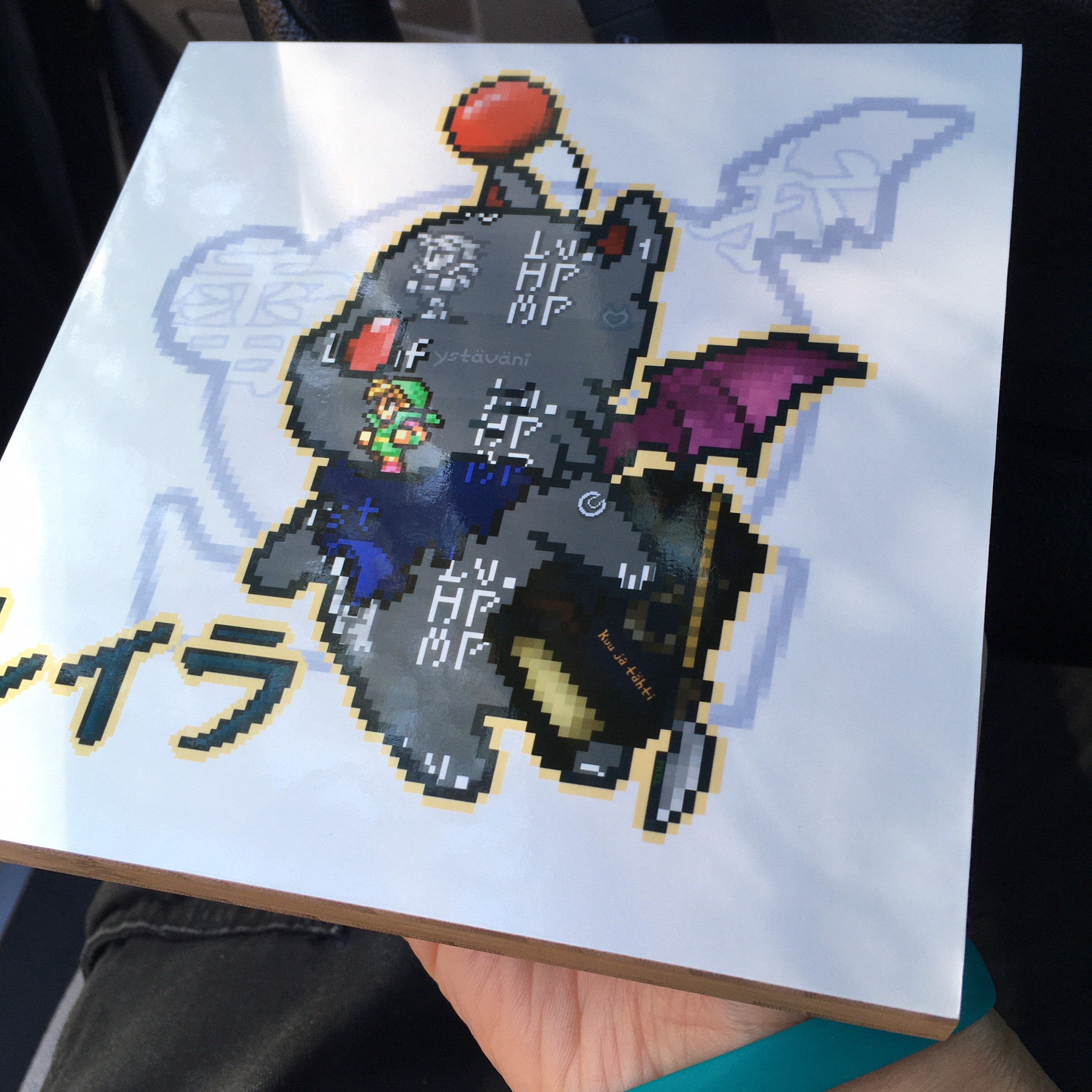 Pixel Moogle inner-Rogue モッグ bamboo wallArt / Final Fantasy-themed ...