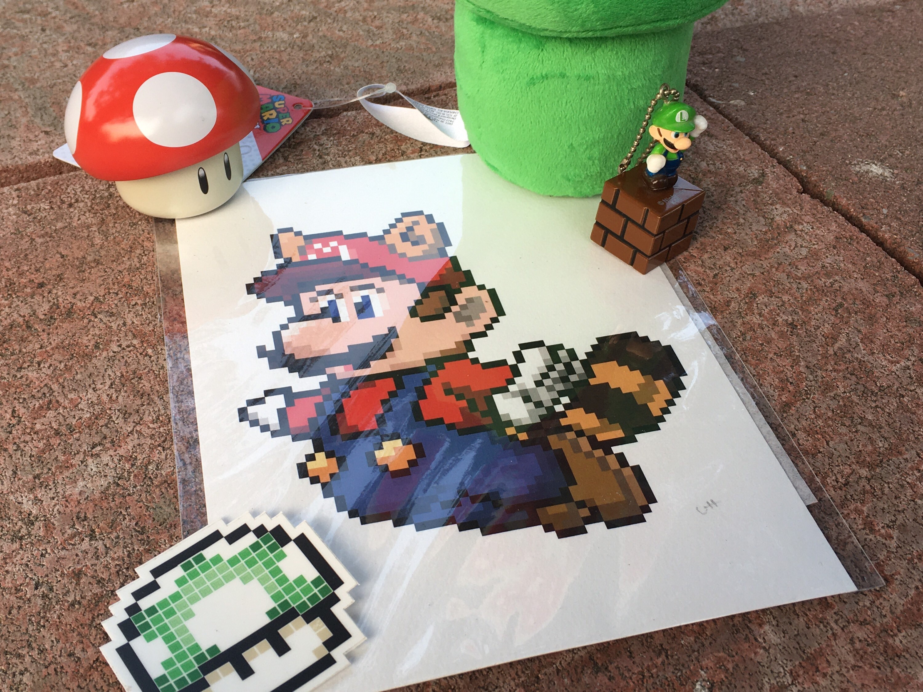 Tanuki Mario / Raccoon Mario Pixelart Gilcée Art Print Super Mario Bros ...