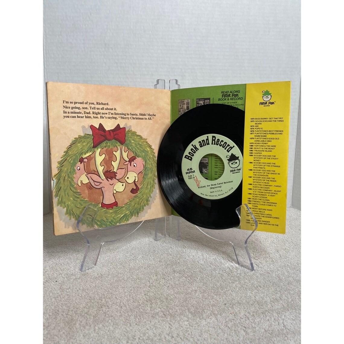 Richard the Sharp Eared Reindeer Book and Record Set Vintage 1997 - Etsy