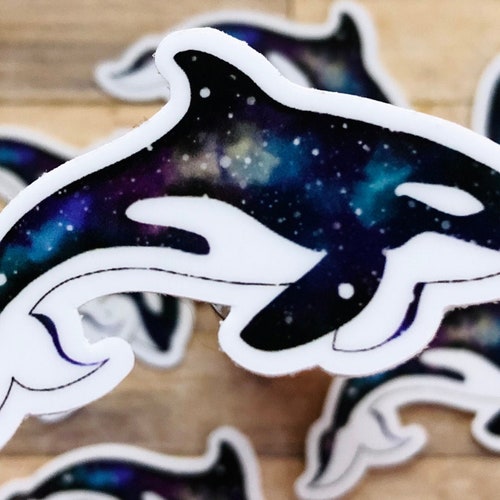 Galaxy Orca Whale Sticker Laptop Stickers Journaling Bullet - Etsy