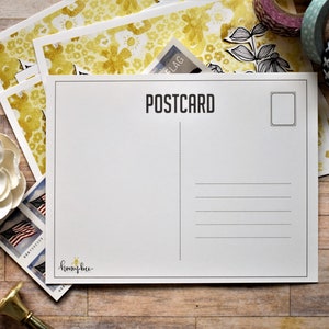 Postcards Yellow Scrappy Flowers -- Set of 5 || Postcard Set, Hand ...