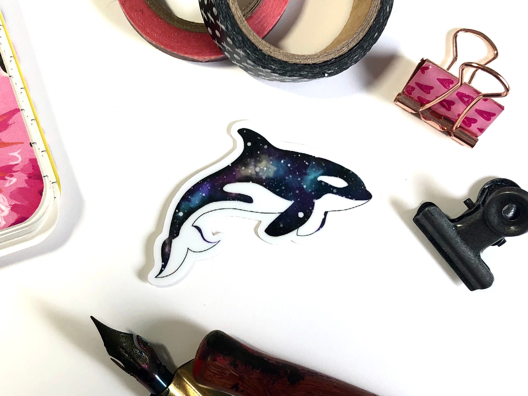 Galaxy Orca Whale Sticker Laptop Stickers Journaling Bullet - Etsy