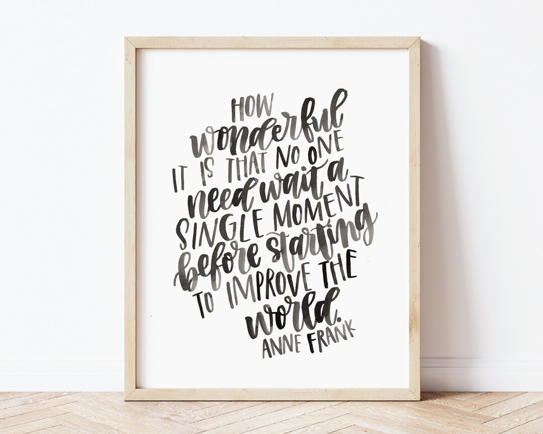 Anne Frank Print | Anne Frank Quotes | Literature Home Decor ...