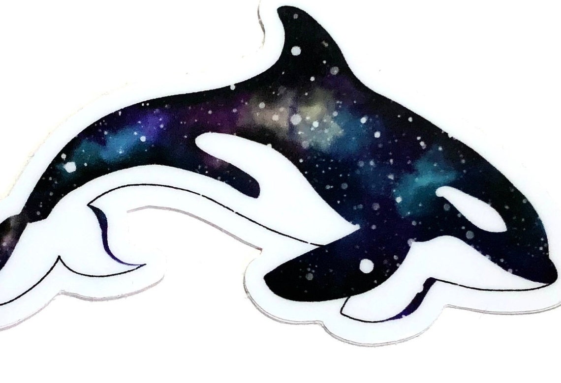 Galaxy Orca Whale Sticker Laptop Stickers Journaling Bullet - Etsy