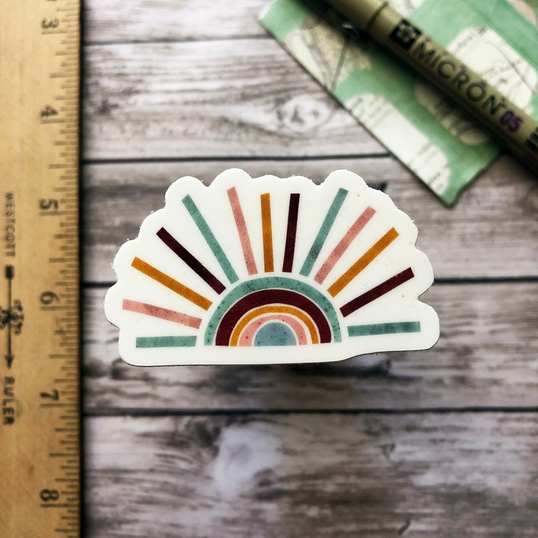 Scrappy Rainbow Sticker || Watercolor Laptop Sticker, Journal, Planner ...