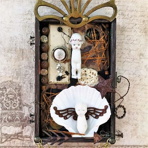 Altered Assemblage, Shadow Box Art, Found Object Art, Vintage Doll Art ...