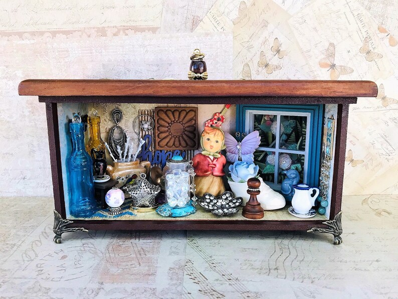 SHADOW BOX Art, Assemblage Art, Vintage Mixed Media, Art Home Décor ...