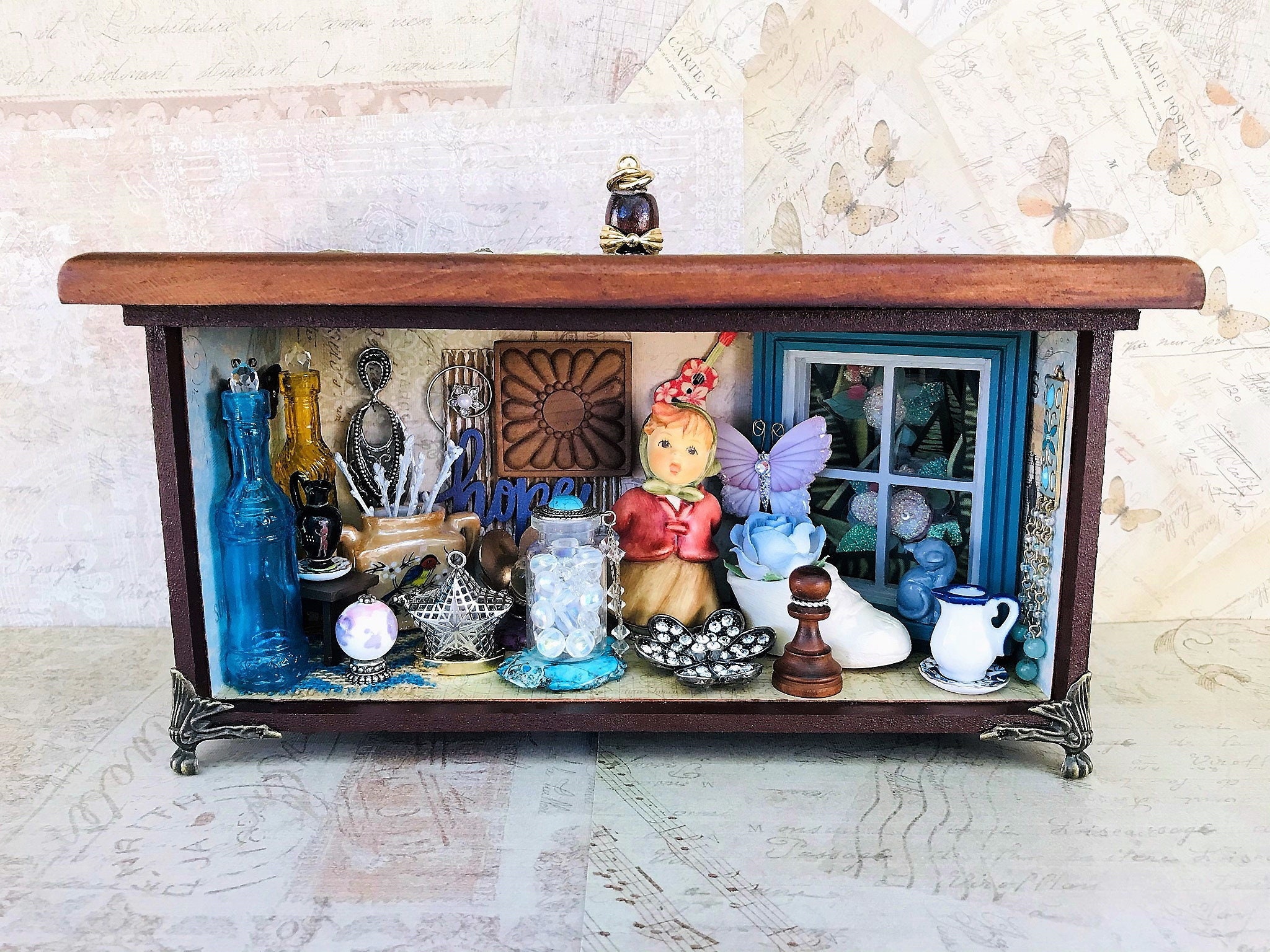 SHADOW BOX Art, Assemblage Art, Vintage Mixed Media, Art Home Décor ...