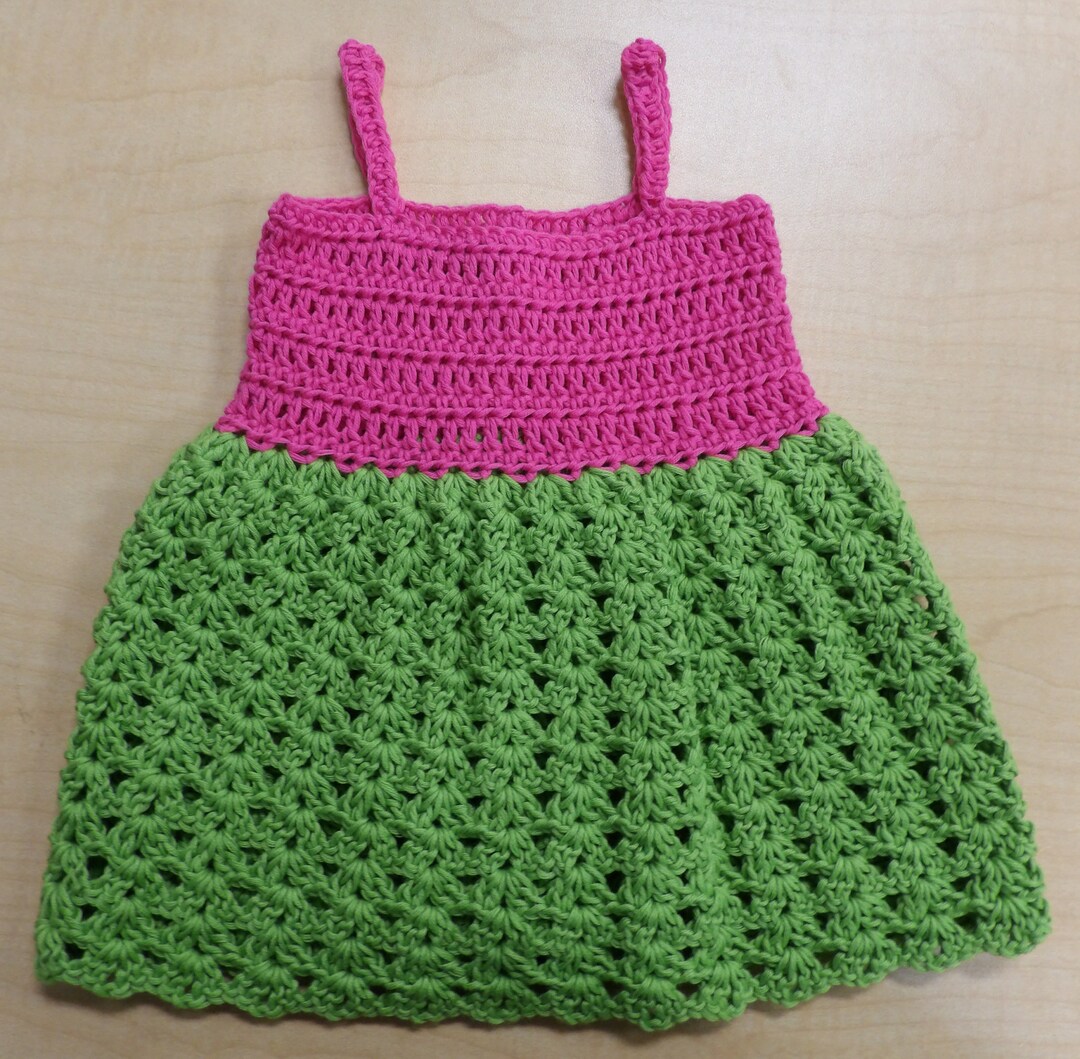 Lacy Watermelon Sundress, Pink and Green, Size 3 Months, 100% Cotton ...