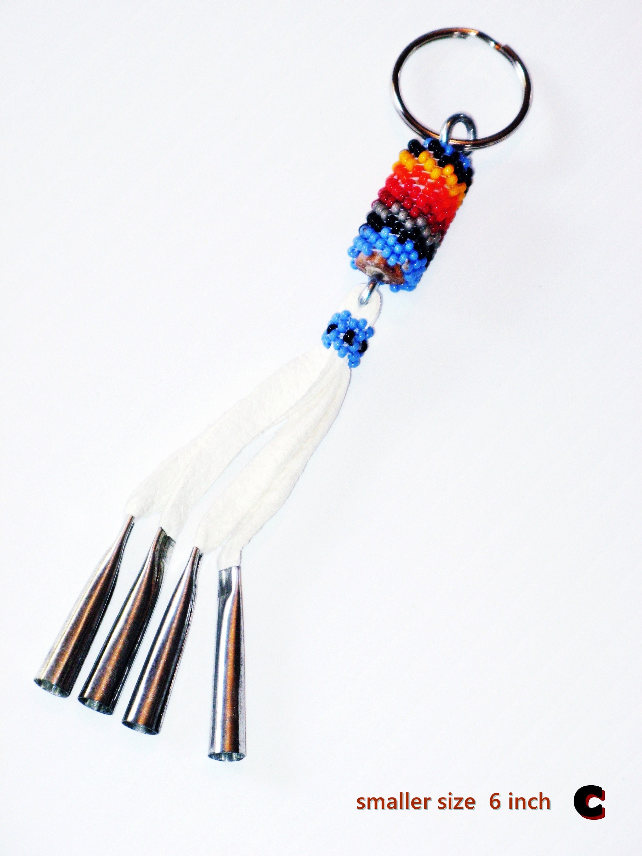Small Size Beadwork Key Chains 6 INCH, Handmade Key Ring, Southwest Key ...