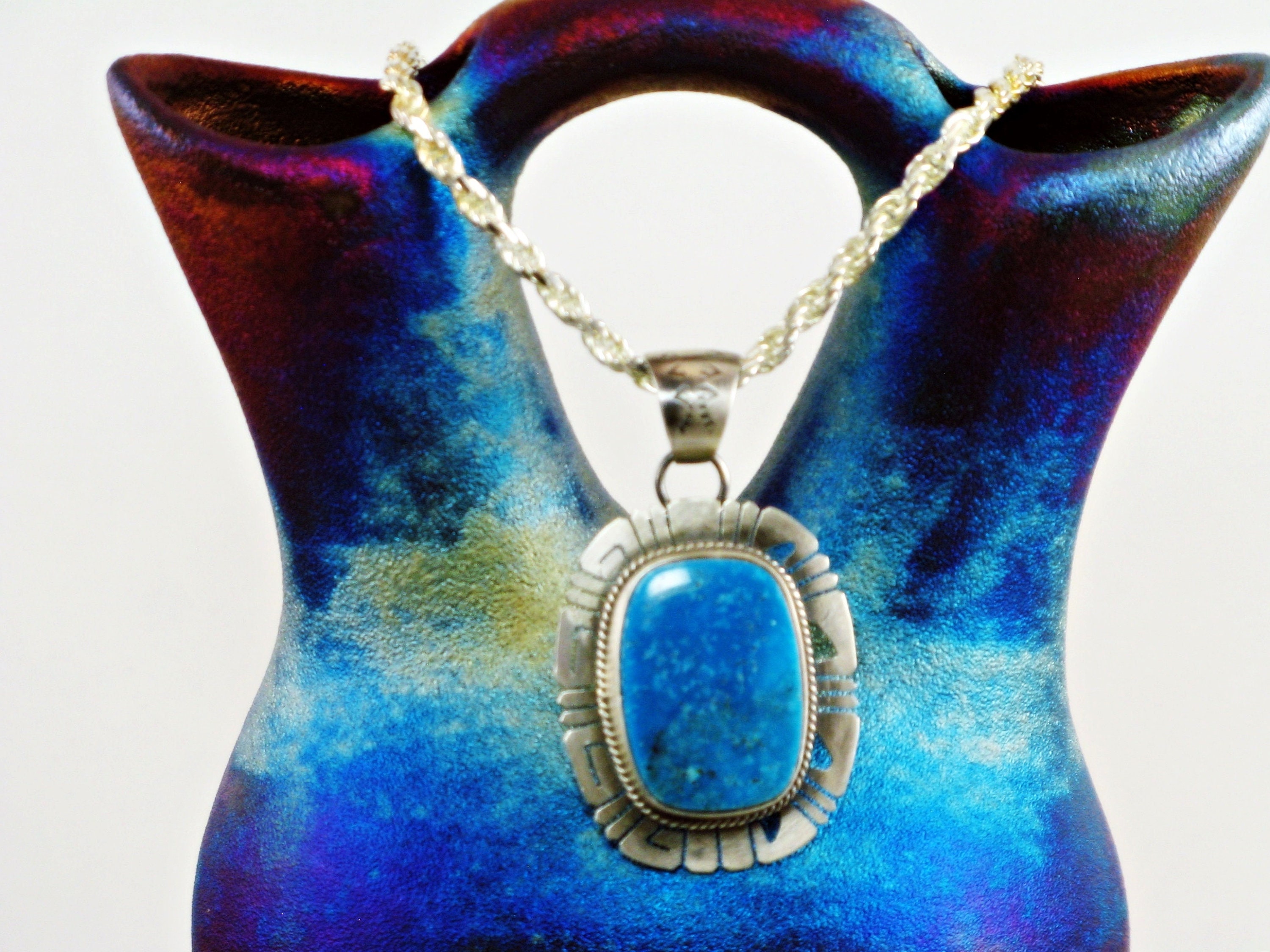 VENTA, Plata Turquesa 925, Colgante Turquesa, Turquesa Nativa, Colgante ...